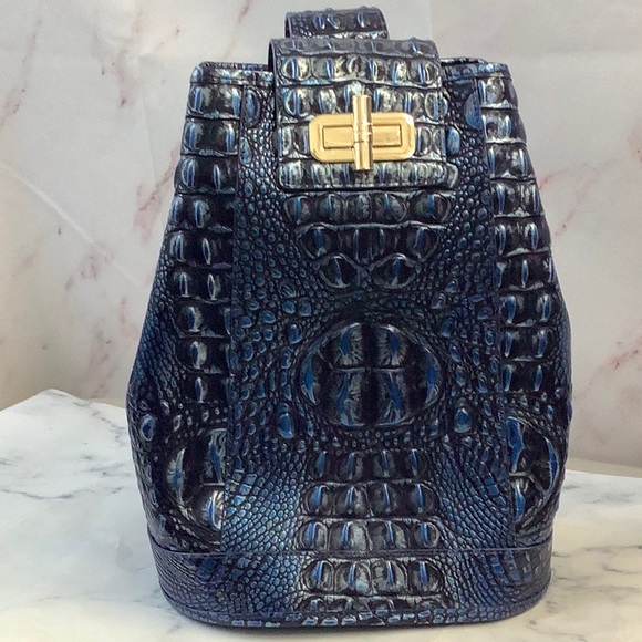 Brahmin | Bags | Nwt Brahmin Genuine Leather Backpack Blue | Poshmark